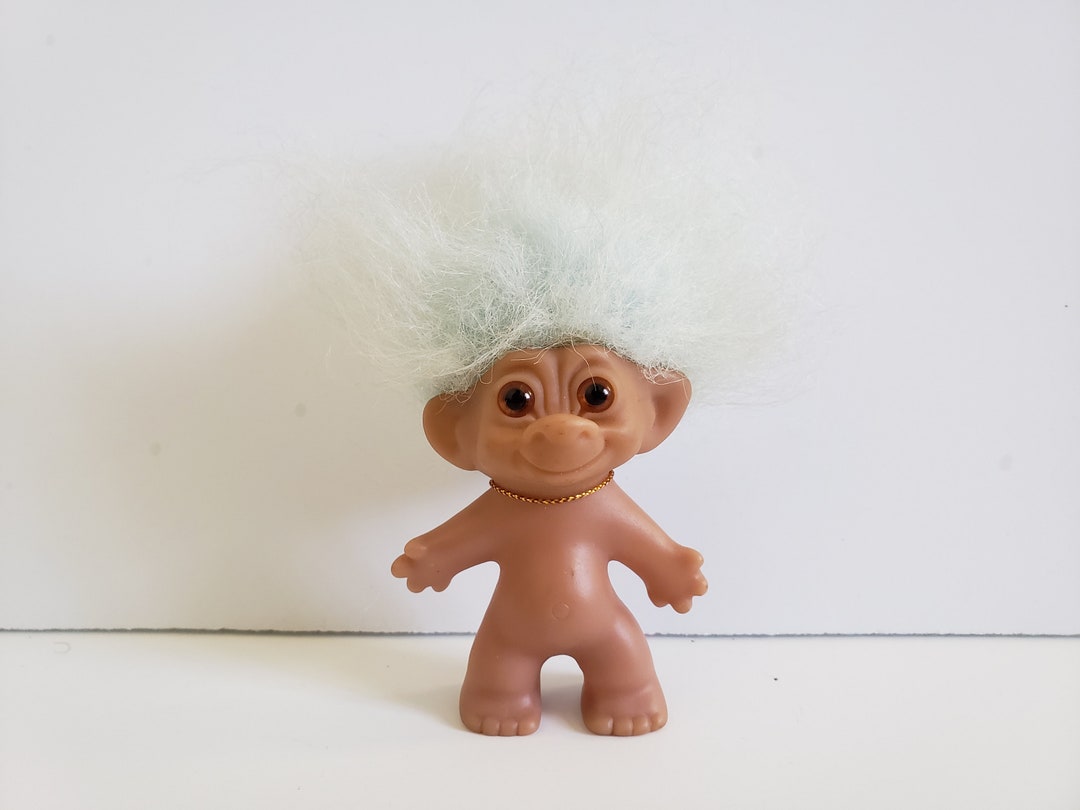 Vintage Wishnik Troll Doll, Uneeda Trolls, Light Blue Hair, 3" Trolls ...