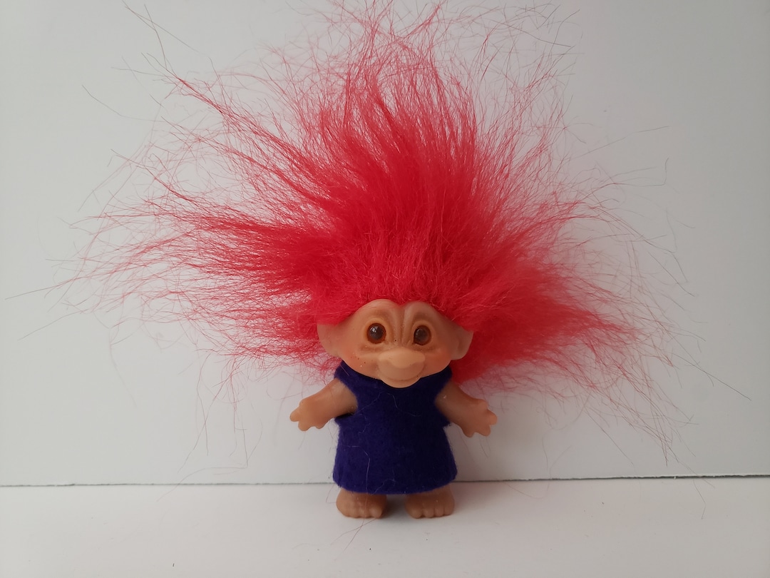 Vintage Dam Troll Doll, 3 Trolls, Good Luck Troll Doll, Red Hair ...