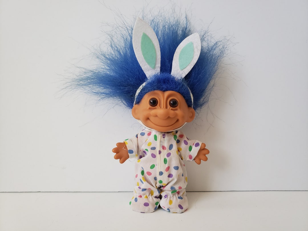 Vintage Russ Troll Doll, Easter Bunny Troll, Yellow Hair Trolls 5 ...