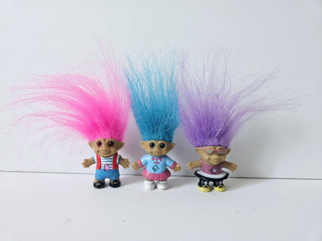 Lot of Troll Dolls, Vintage Ace Novelty Treasure Troll Dolls, Pink ...