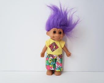 Vintage Russ Troll Dolls, Bride and Groom, Wedding Trolls, Pink Hair ...
