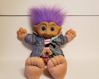 Vintage Ace Novelty Treasure Troll Doll Purple Hair Purple | Etsy