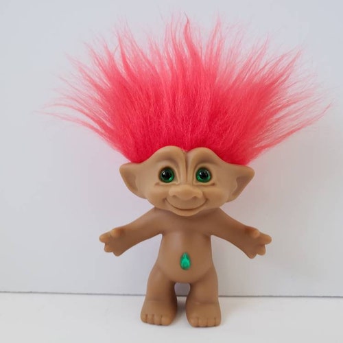 Vintage Ace Novelty Treasure Troll Doll Green Hair Clear - Etsy