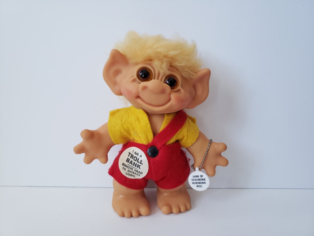 Vintage Dam Troll Doll Bank, Troll Bank, Made in Denmark, Thomas Dam ...