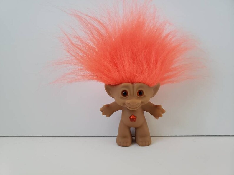 Vintage Ace Novelty Treasure Troll Doll Orange Hair Orange - Etsy