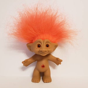 Vintage Ace Novelty Treasure Troll Doll Orange Hair Orange | Etsy