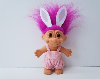 Vintage Russ Troll Doll, Dinosaur, Dragon, Alligator, Purple Hair ...