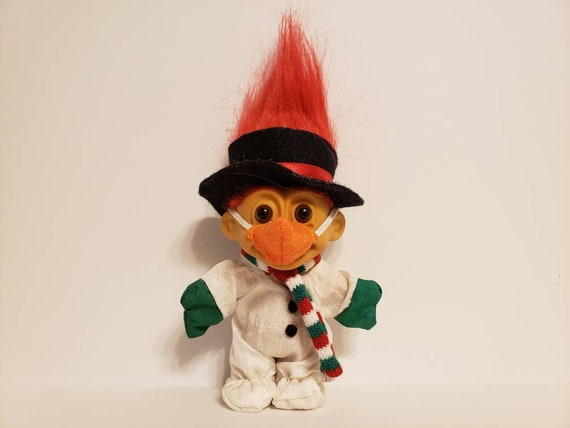 Vintage Russ Christmas Troll Doll Frosty the Snowman Red Hair | Etsy
