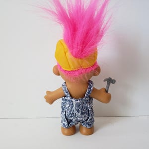 Vintage Russ Troll Doll Mr Fix It Handyman Carpenter Pink Hair Trolls 5 ...