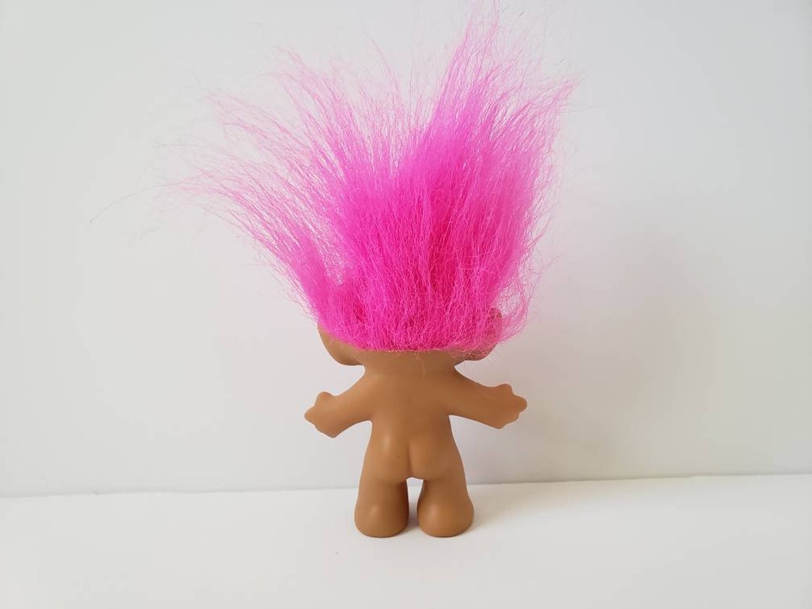 Vintage Ace Novelty Treasure Troll Doll Pink Hair Pink - Etsy