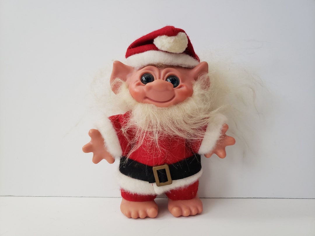 Vintage Dam Troll Doll, Santa Troll, Christmas Troll, Made in Denmark ...