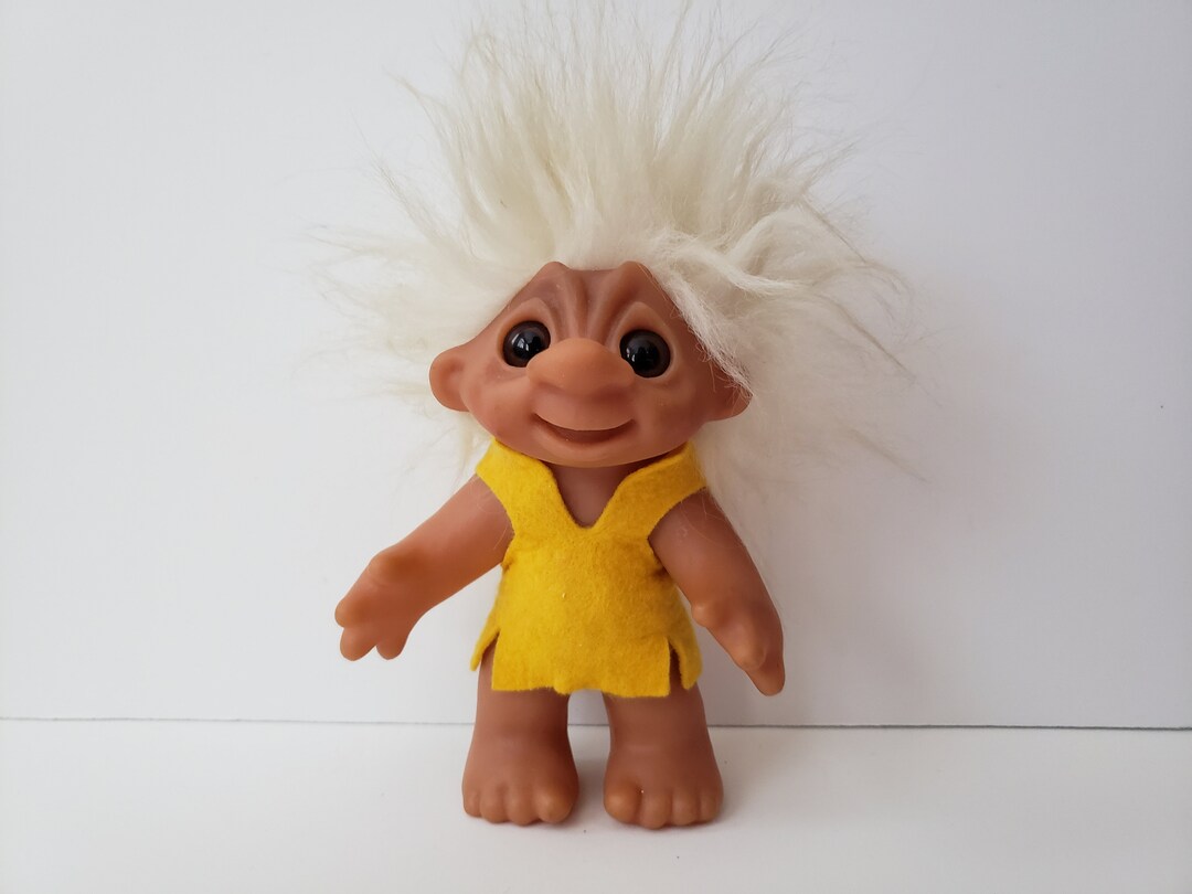 Vintage Dam Troll Doll, Thomas Dam, White Hair, 7 Trolls, 1977, Made in ...