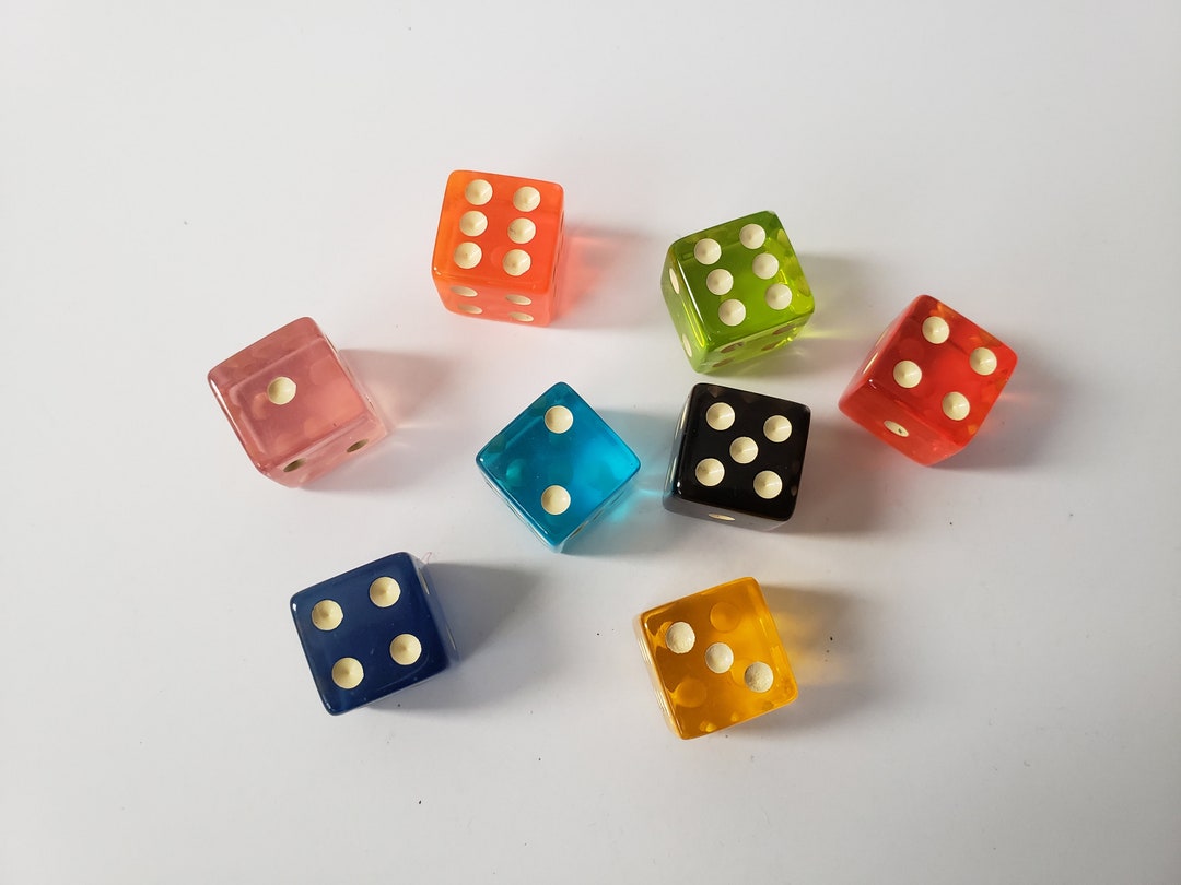 Lot of Colored Dice, 16mm, Rainbow Transparent Dice, Extra Board Game ...
