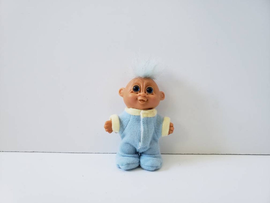 Vintage Russ Troll Doll Baby With Blue Tuft of Hair Trolls - Etsy