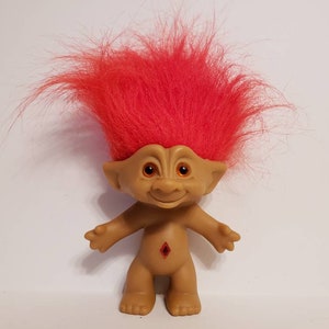 Vintage Ace Novelty Treasure Troll Doll Red Hair Red Diamond | Etsy