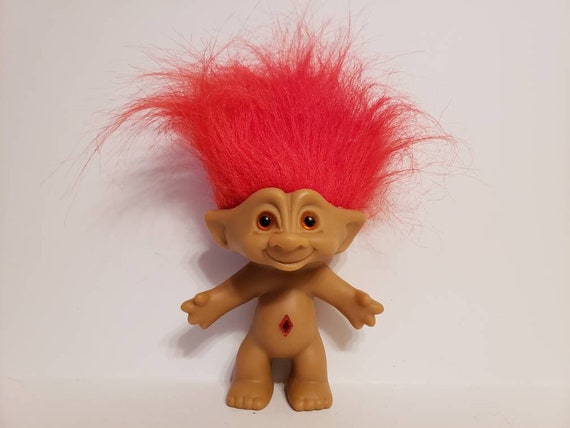Vintage Ace Novelty Treasure Troll Doll Red Hair Red Diamond | Etsy