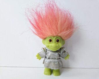 Vintage Alien Troll green Troll Pink Hair Russ Berrie space Man Alien ...