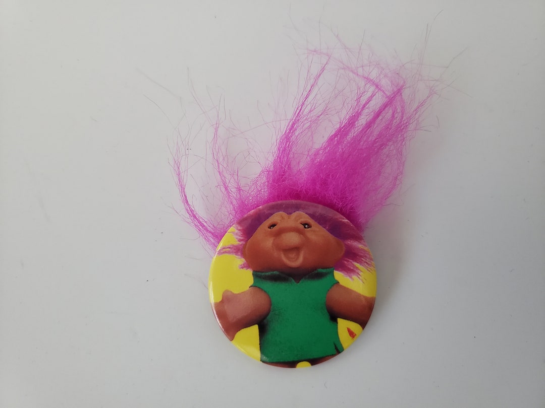 Vintage Dam Troll Doll Pin, Purple Hair, Troll Jewelry, Funky Brooch - Etsy