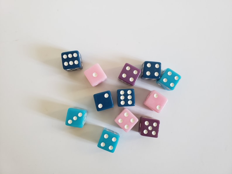 Lot of Colored Dice, 16mm, Rainbow Solid Dice, Extra Board Game Pieces ...