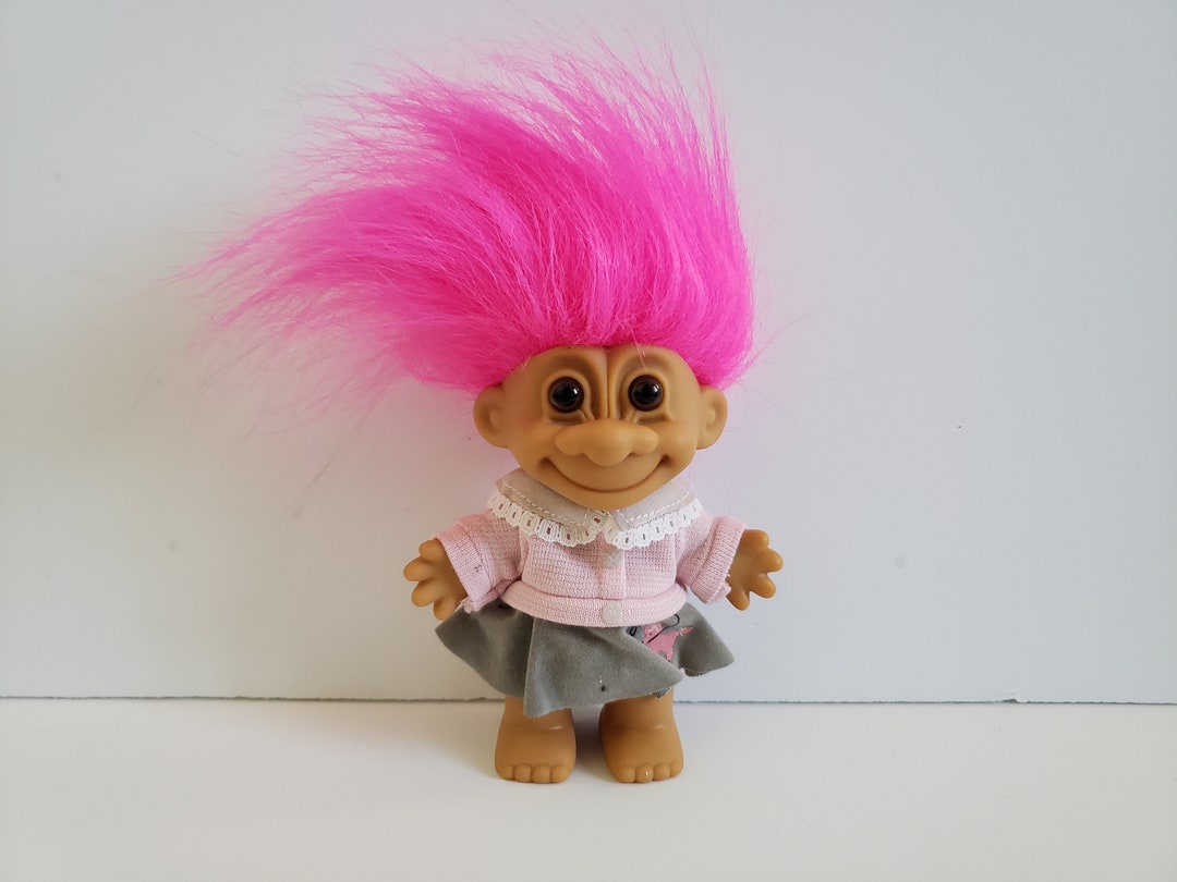 Vintage Russ Troll Doll 50s Poodle Skirt Pink Hair Trolls - Etsy