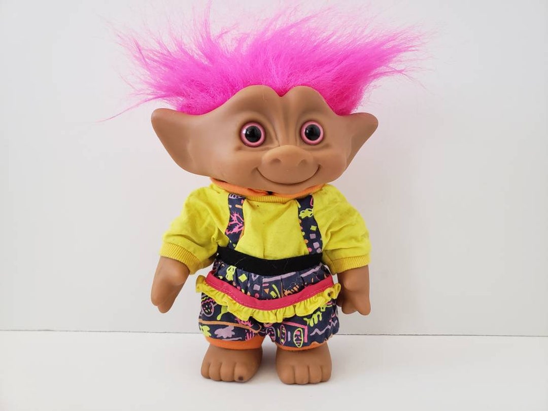 Vintage Ace Novelty Treasure Troll Doll Pink Hair Pink Eyes - Etsy
