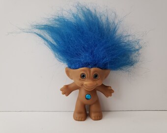 Vintage Ace Novelty Treasure Troll Doll, Purple Hair, Purple Circle ...