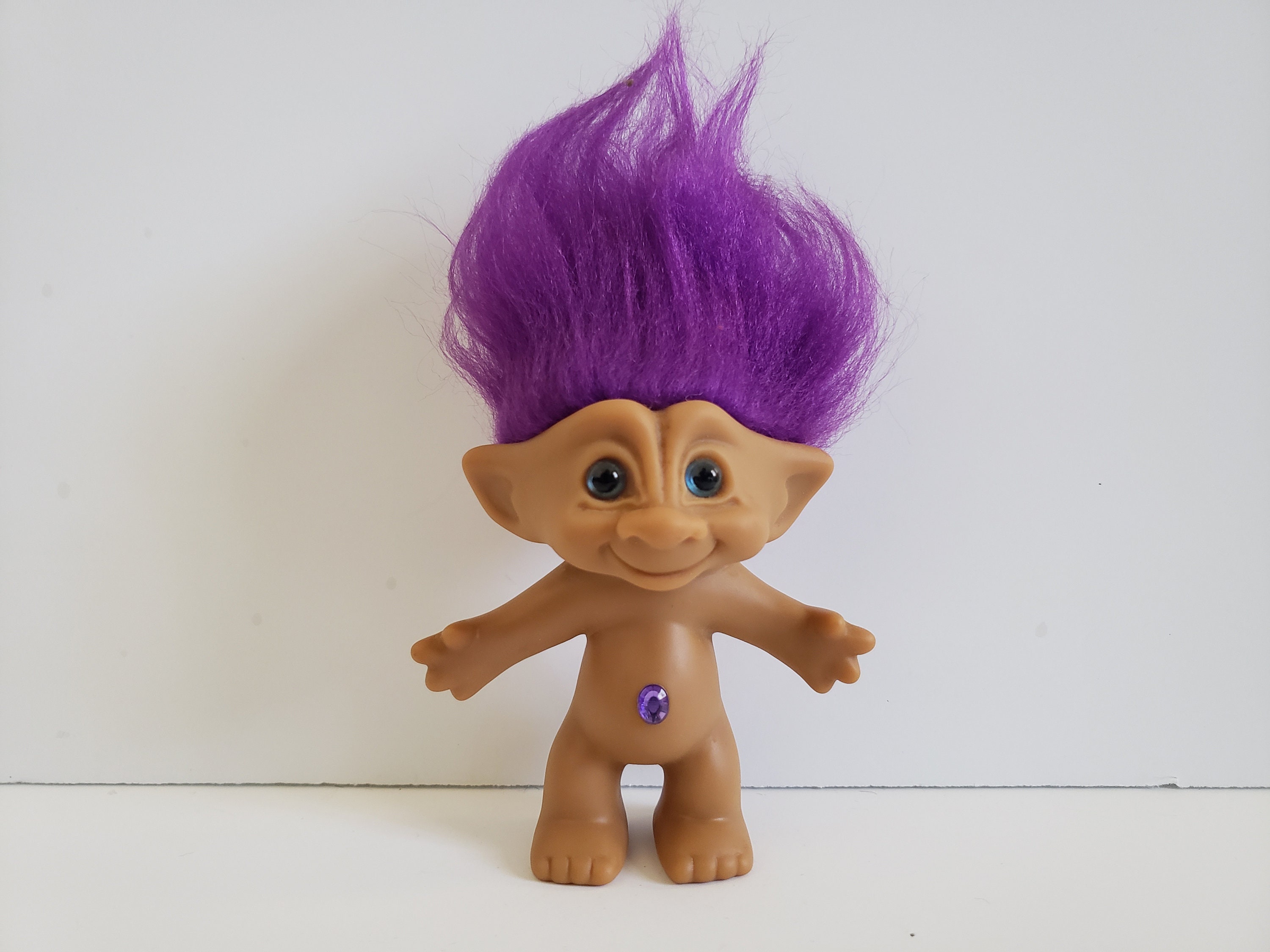 Vintage Ace Novelty Treasure Troll Doll Purple Hair Purple - Etsy