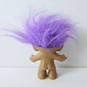 Vintage Ace Novelty Treasure Troll Doll, Purple Hair, Blue Circle Jewel ...