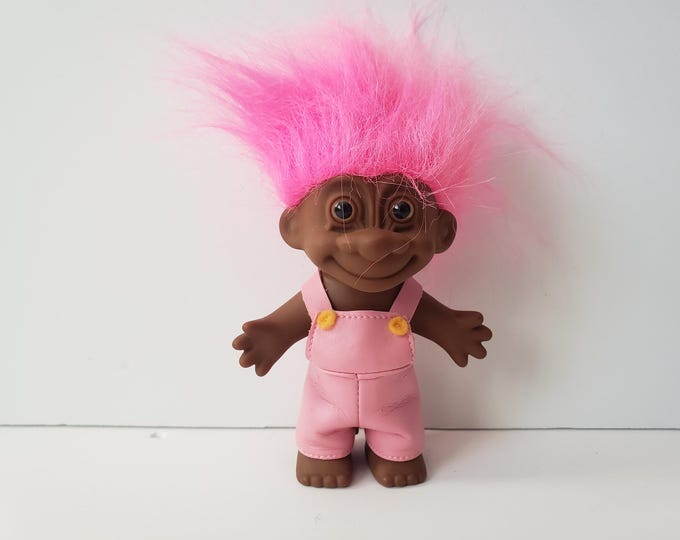 Vintage Troll Doll, Black African American, Russ Troll, Pink Hair ...