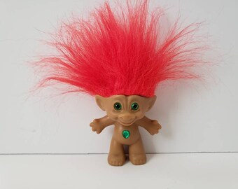 Vintage Ace Novelty Treasure Troll Doll Green Hair Green - Etsy