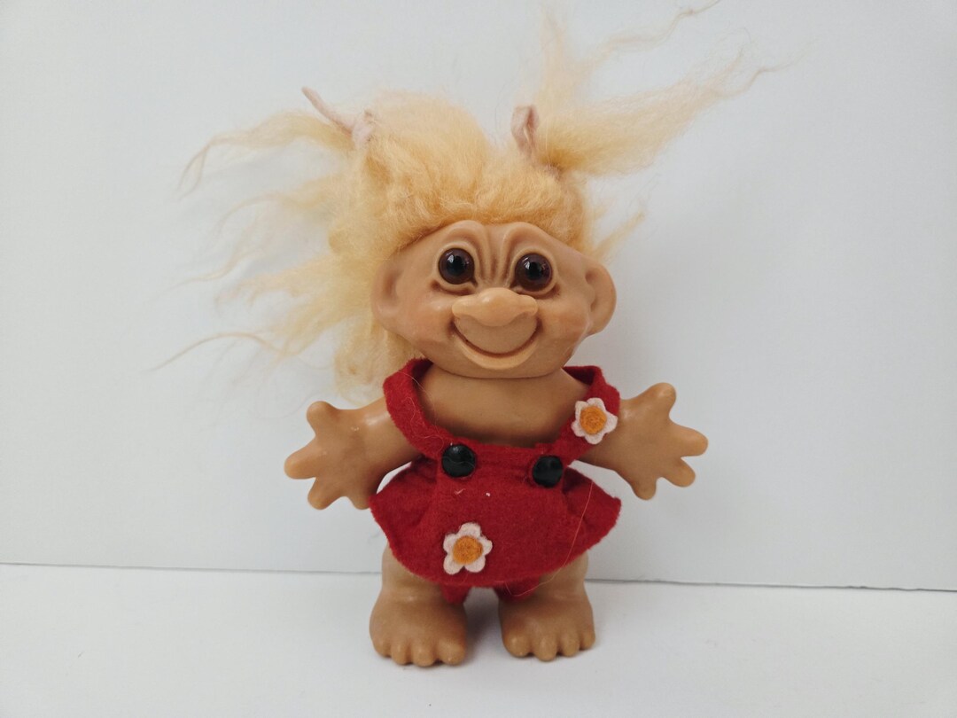 Vintage Dam Troll Doll, Peach Hair, 6" Trolls, 1960s, 60s Troll Made in ...