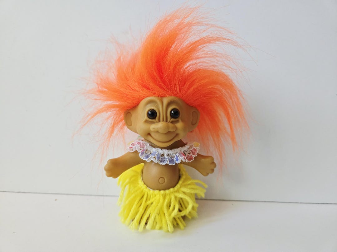 Vintage Russ Troll Doll Hawaiian Hula Dancer Hawaii Orange Hair, Trolls ...