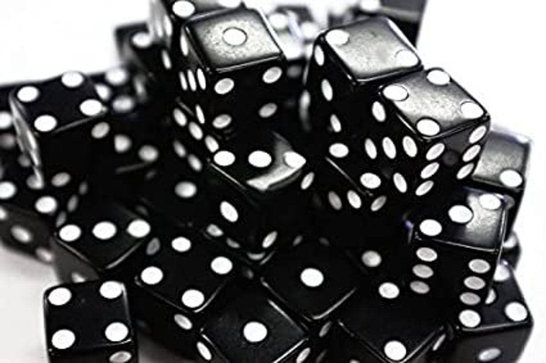 Lot of Black Dice, 16mm Solid Dice, Extra Board Game Pieces, Crafts Fun ...
