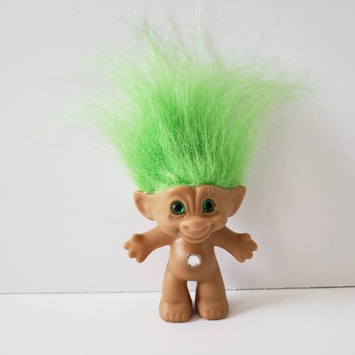 Vintage Ace Novelty Treasure Troll Doll Blue Hair Blue - Etsy