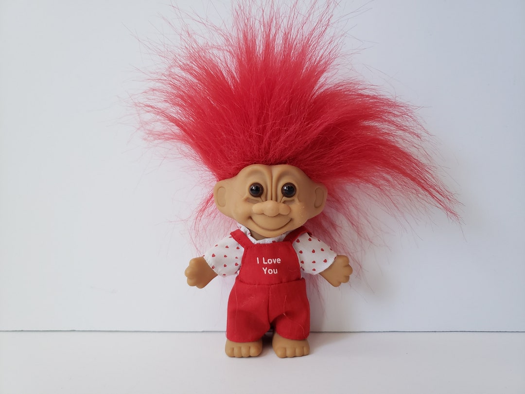 Vintage Russ Troll Doll, Red Hair, 5 Trolls, Anniversary Gift ...