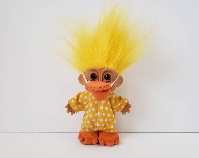 Vintage Russ Troll Doll Duck Yellow Hair Trolls 5 - Etsy