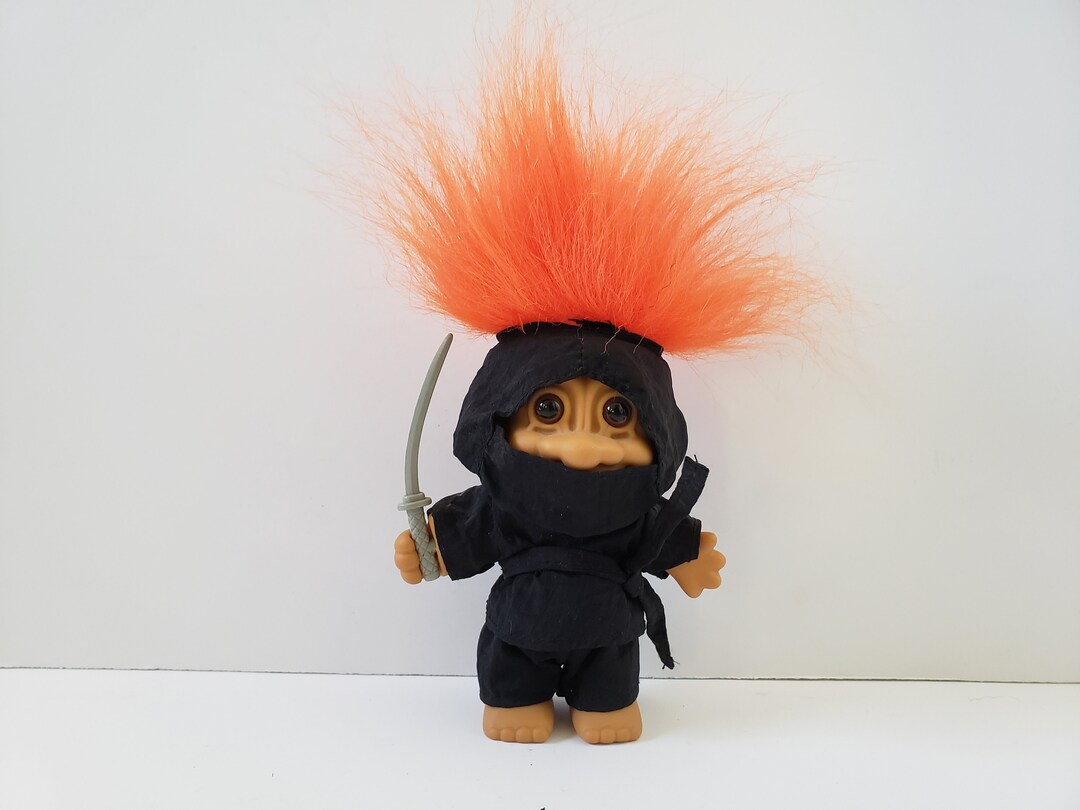 Vintage Russ Troll Doll Ninja With Sword Orange Hair Trolls 5 - Etsy