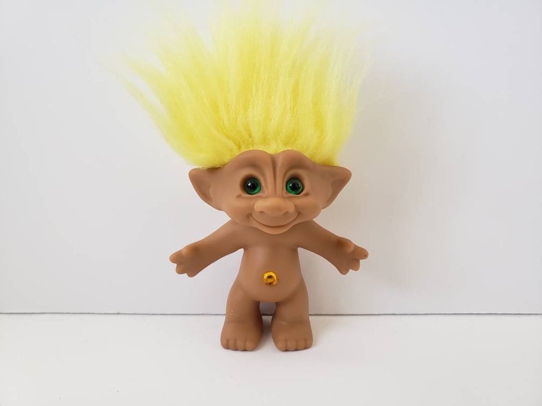 Vintage Ace Novelty Treasure Troll Yellow Hair Yellow Circle - Etsy.de