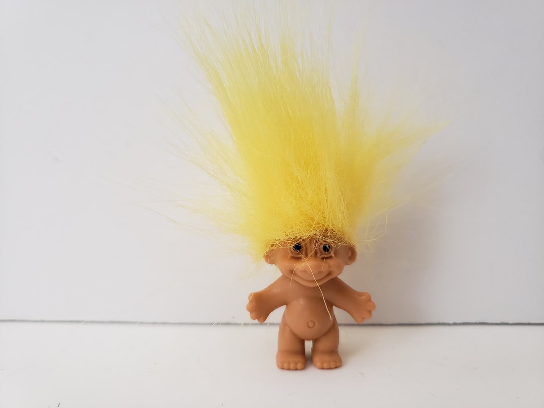 Vintage Russ Troll Doll Pin, Yellow Hair, Troll Jewelry, Funky Brooch ...