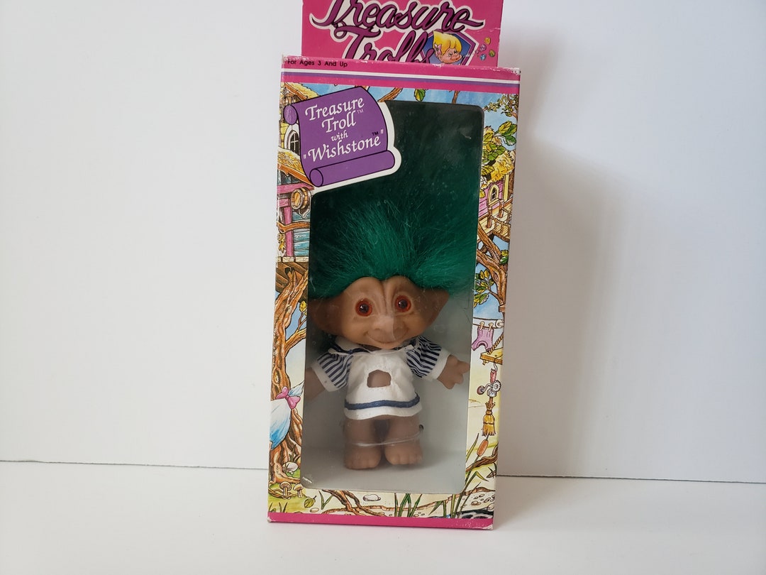Vintage Ace Novelty Treasure Troll Doll, Totally 80s Clothes, Green ...