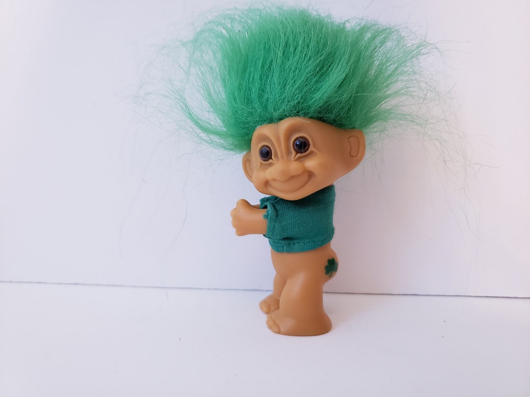 Vintage Russ Troll Doll St Patricks Day Irish Leprechaun Green Hair ...