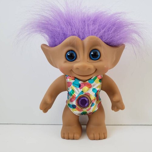 Vintage Ace Novelty Treasure Troll Doll Green Hair Clear - Etsy