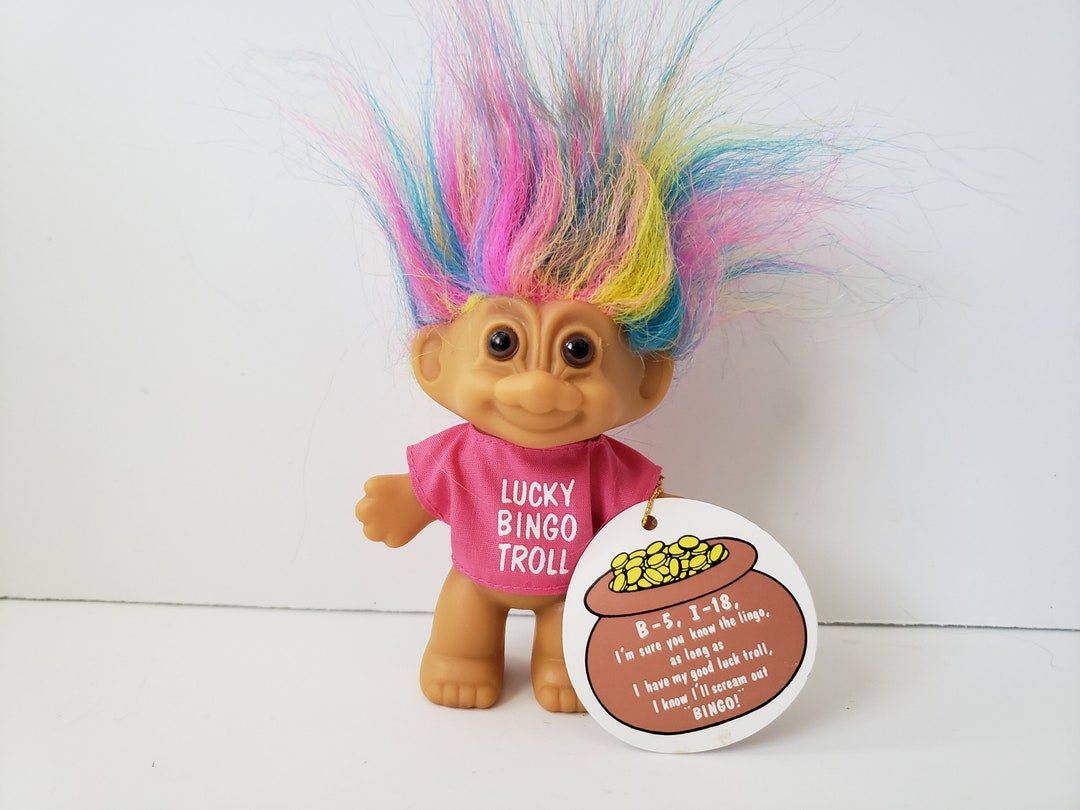 Vintage Russ Troll Doll Lucky Bingo Troll Rainbow Hair - Etsy