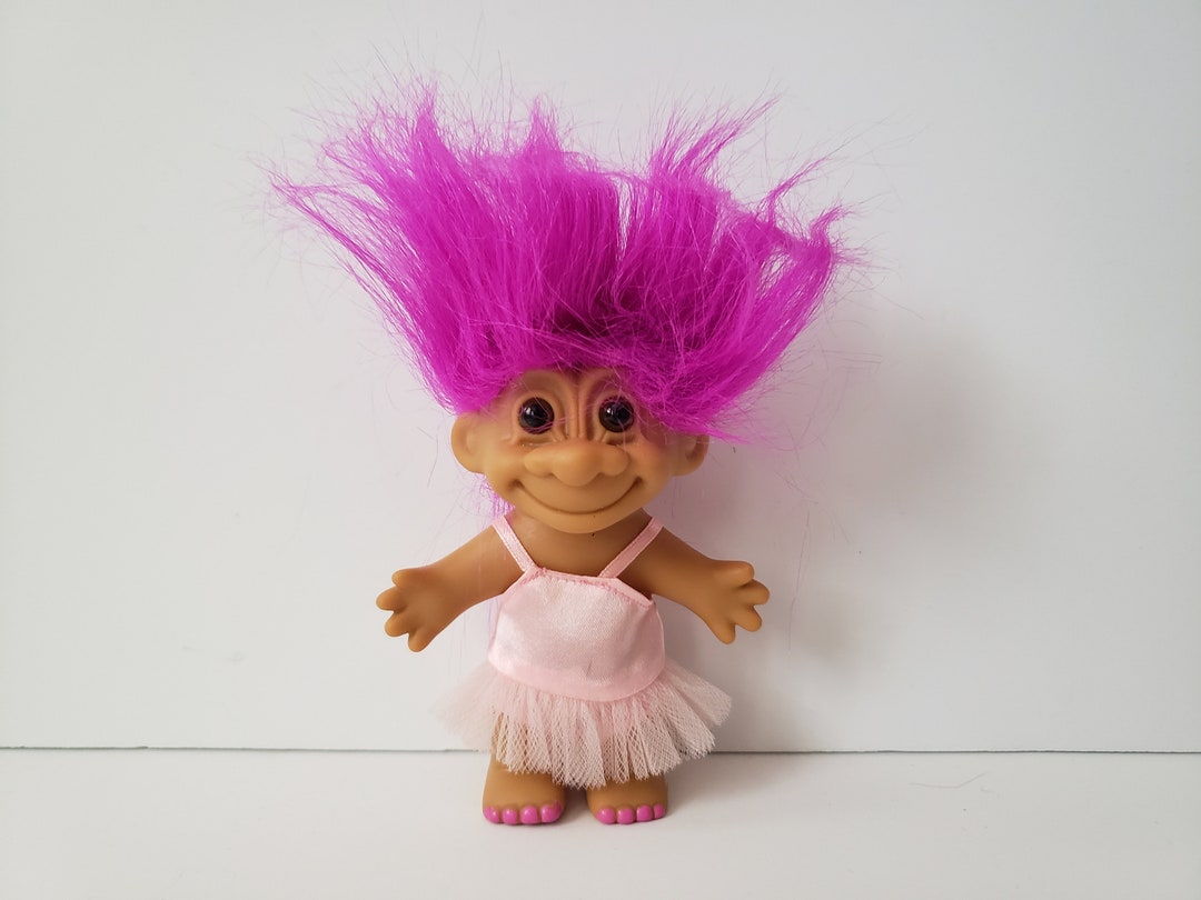 Vintage Russ Troll Doll Ballet Dancer Purple Hair Trolls 5" Ballerina ...