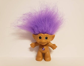 Vintage Ace Novelty Treasure Troll Doll Purple Hair Purple | Etsy