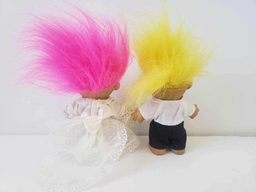 Vintage Russ Troll Dolls Bride and Groom Wedding Trolls Pink - Etsy