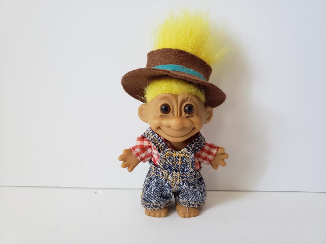Vintage Russ Troll Doll Farmer, Yellow Hair Trolls 5 - Etsy