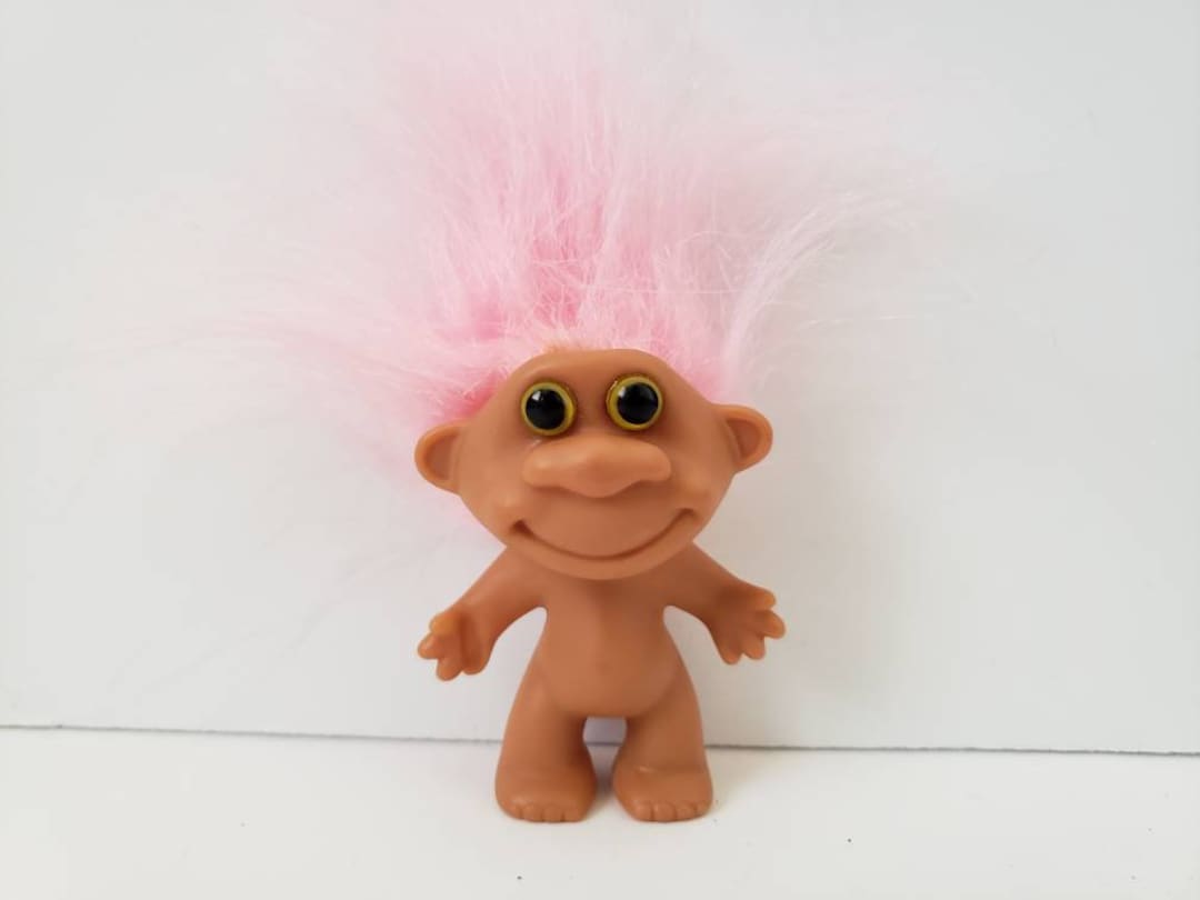 Vintage Monkey Face Troll Doll Pink Hair 3 Trolls No - Etsy