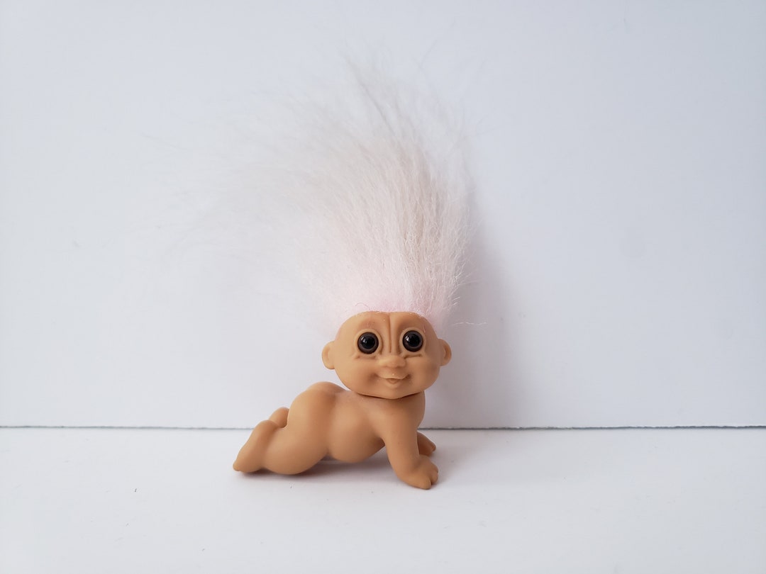 Vintage Russ Troll Doll Baby Crawling Baby Pink Hair Trolls - Etsy