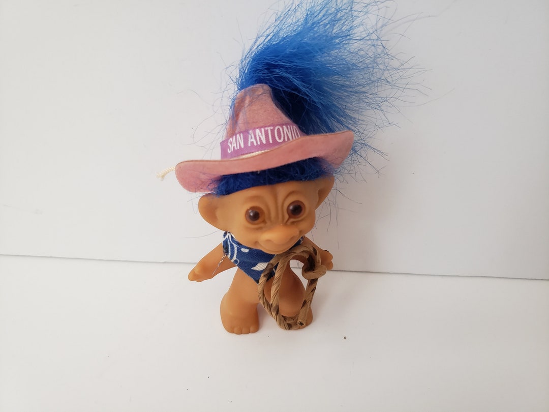 Vintage Wishnik Troll Doll, San Antonio Texas, Cowboy Troll, Double ...